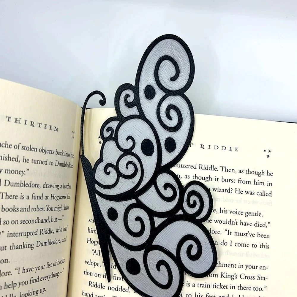 Handmade | Accents | Black And Sliver Butterfly 3d Printed Bookmark ...
